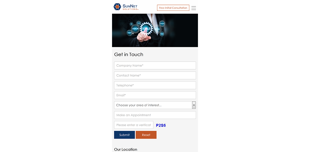 SunNet Mobile Website